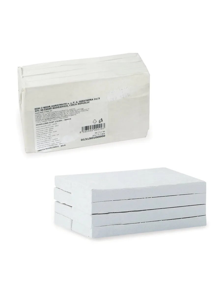Пластилин скульптурный, белый, 1 кг, мягкий
