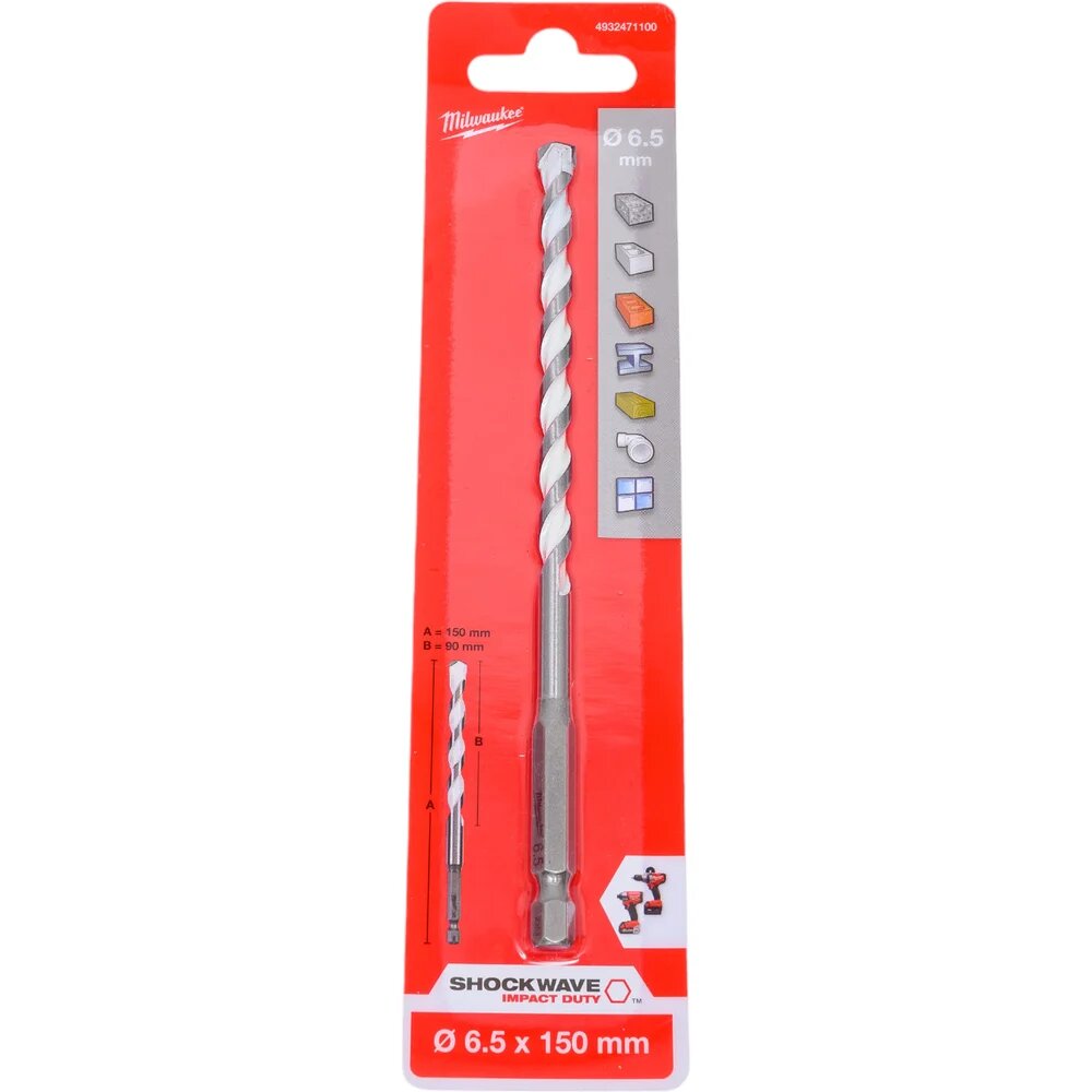 Сверло по мультиматериалам (6.5x150 мм; хвостовик HEX) Milwaukee 4932471100