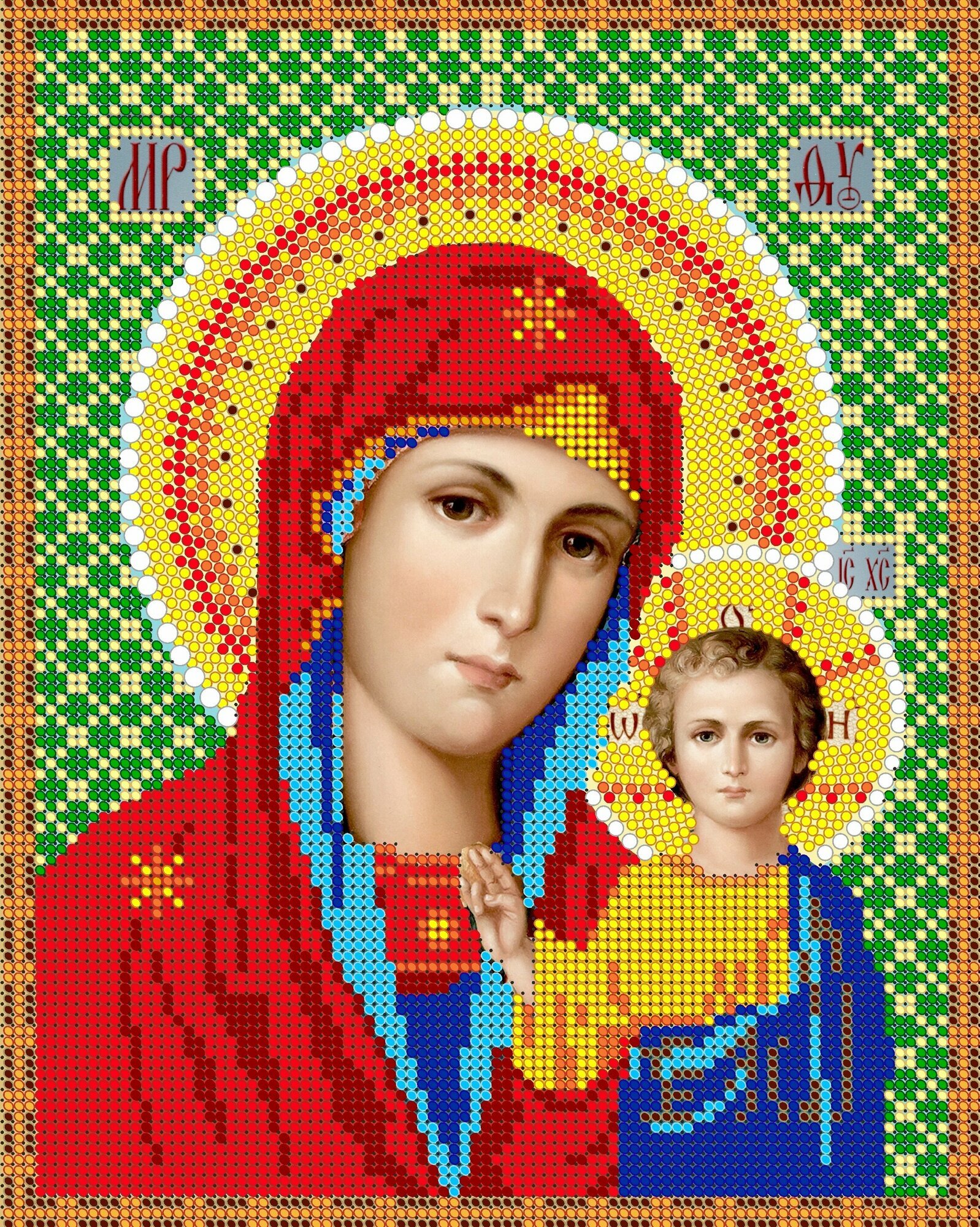 *Набор для вышивания бисером "Икона Прсв Богородица Казанская" (размер 19 см * 24 см, бисер Чехия)