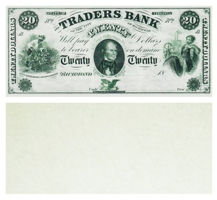 20 долларов 1860 США Ричмонд, штат Виргиния, сувенирная копия, банкноты и купюры редкие коллекционные