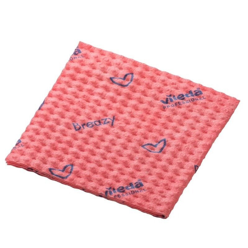 Салфетки хозяйственные Vileda Бризи, 35,5х35 см, красные, 25 шт (120129)