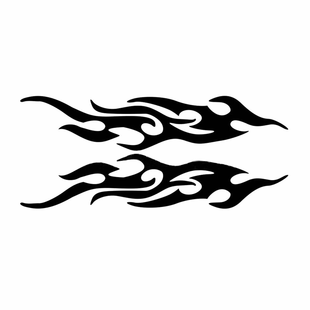 МТБ наклейка MEROCA, пламя, винил Черный, Black