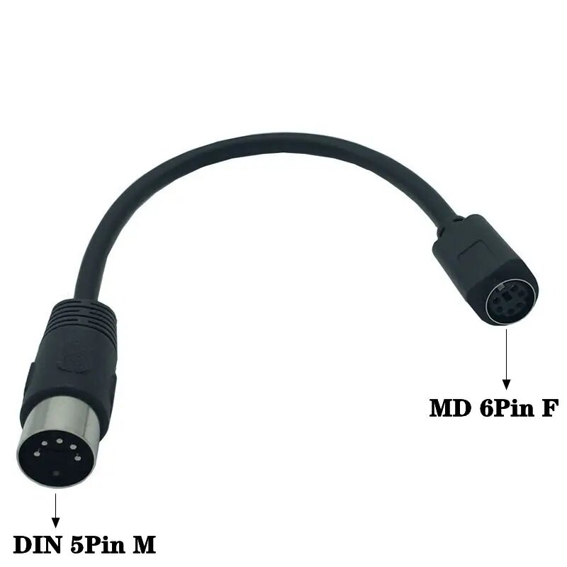 AXONUS Кабель-переходник PS2 DIN5-MD6 15см DIN 5P M-MD 6P F