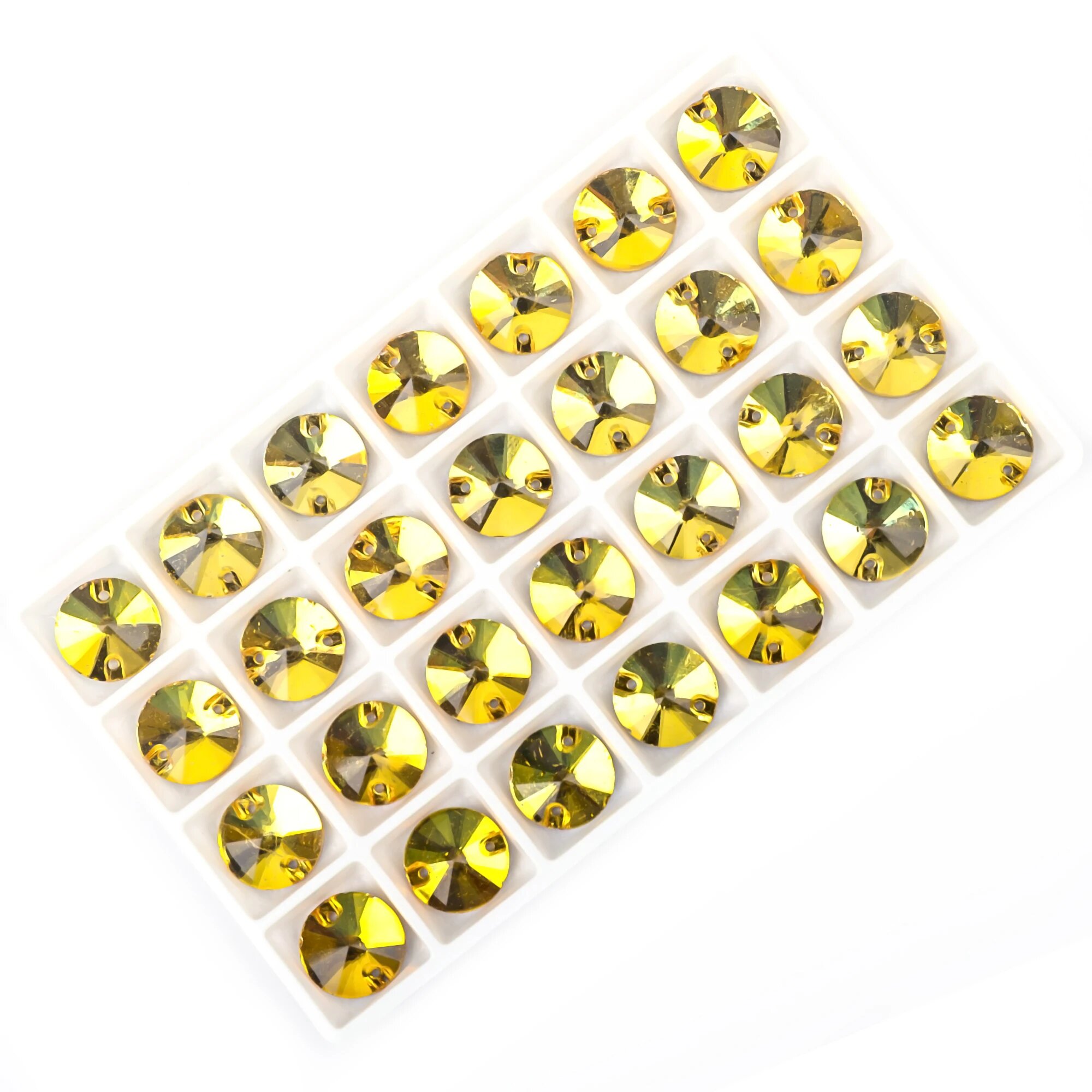 Хрустальные стразы AB для рукоделия Желтый, 10mm 60pcs, Topaz