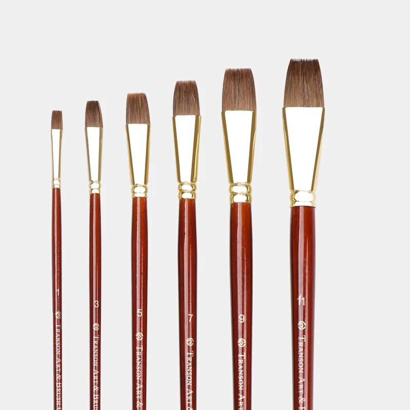 Художественная плоская кисть из соболя Number 7