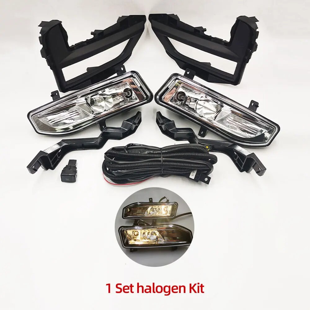 Противотуманные фары для Nissan xtrail T32 2017 2018 2019 2020, светодиодные противотуманные фары Rogue X-Trail, кронштейн жгута проводов, крышка гриля, рамка Halogen Set