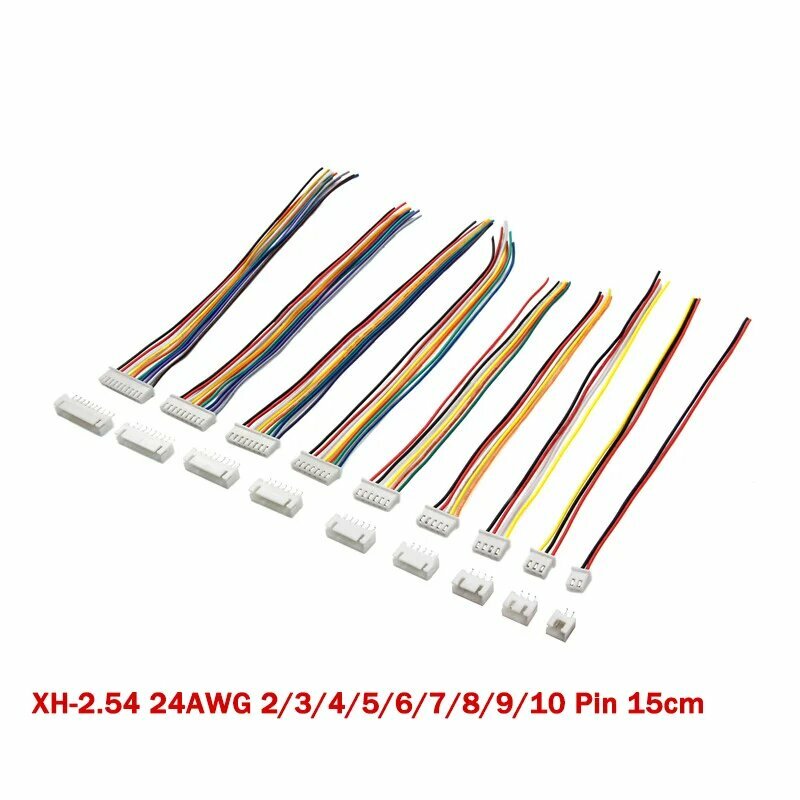 Набор разъемов ZH/PH/XH 2/3/4/5/6/7/8/9/10P с проводами 15/30 см 7P, XH 2.54 24AWG 15CM