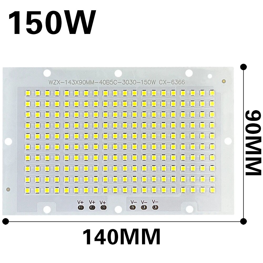 Светодиодная матрица 150W, 143x90мм, белый свет, с шнуром питания