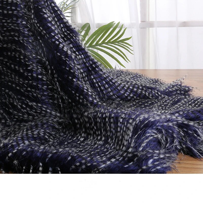 Искусственный мех AIOU, 50x160 см, верблюжий Темно-синий, navy blue