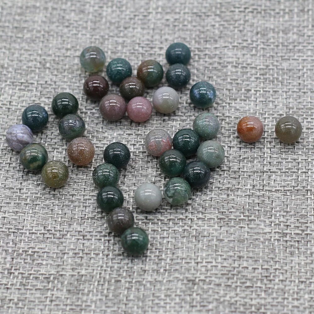 Бусины из натурального камня 8 мм 20 шт Изумрудный, Indian Agate