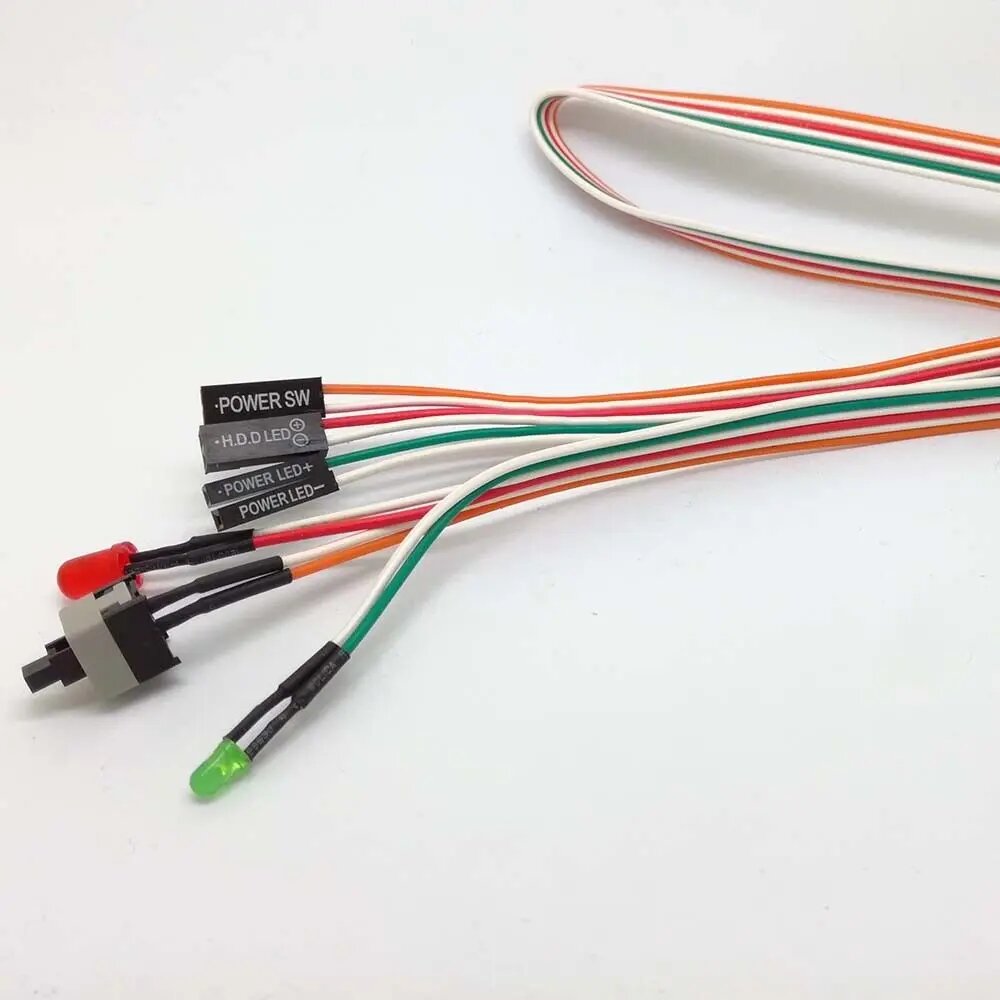 Новый ПК ATX Настольный Кабель выключателя питания чехол компьютера на сброс с HDD светодиодный светильник новый