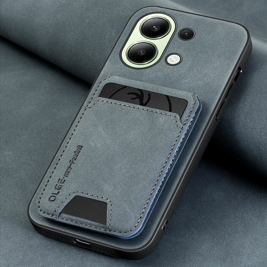 OLGE Кожаный Чехол Для Xiaomi Redmi Note 13 4G (Сяоми Редми Нот 13 4G) С Картхолдером , Противоударный , Нескользящий И Удобный