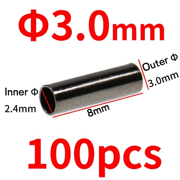 LIONRIVER медная рыболовная трубка 100 шт. Черный, 100pcs 3.0mm