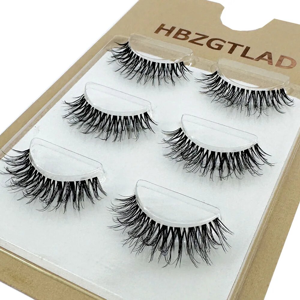Накладные ресницы AMSDCN 3D синтетические черные 3pairs5d06
