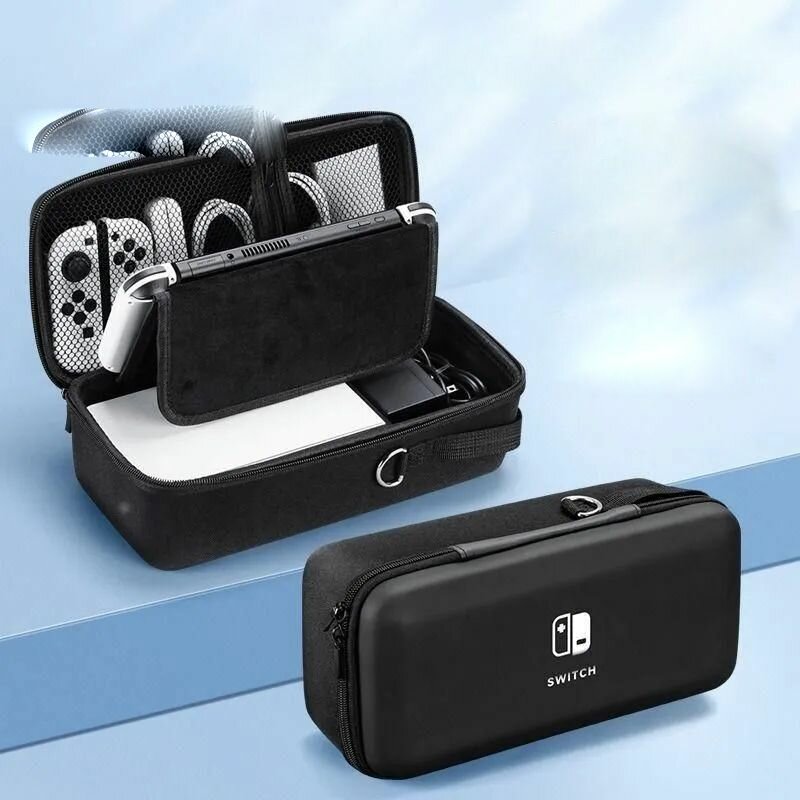 Сумка для хранения Nintendo Switch OLED с 4 колпачками для джойстика Коробка для хранения / корпус с кронштейном NS Полный комплект аксессуаров