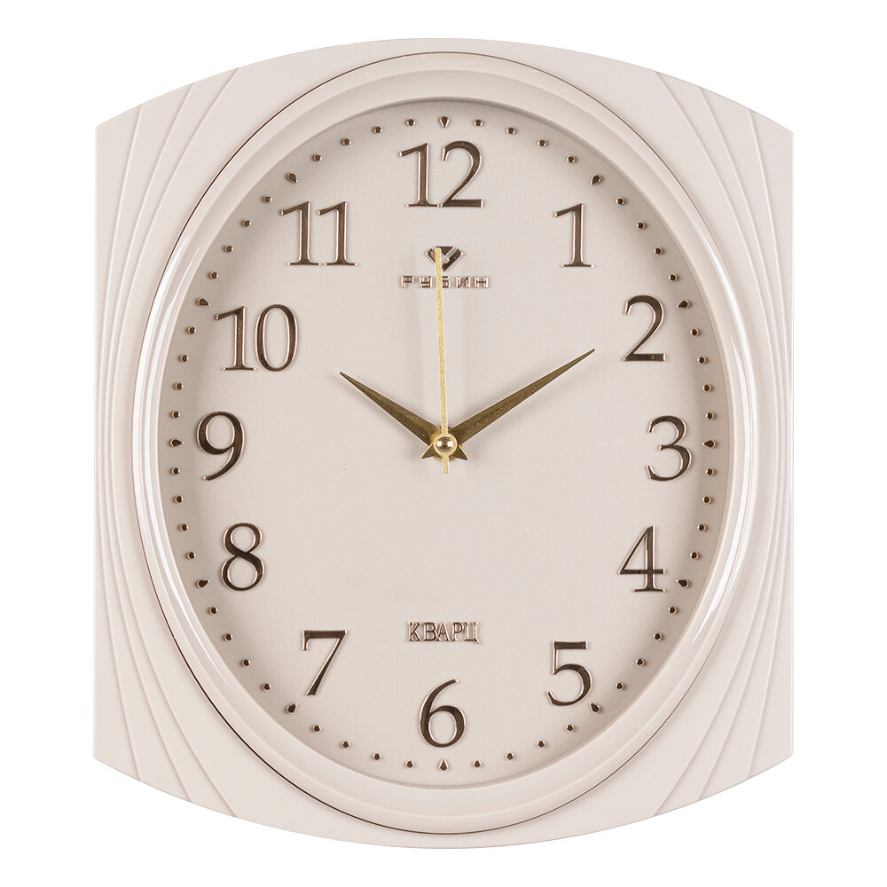 Часы Рубин 2832-006, кварцевые, плавный ход, фигурные, серые