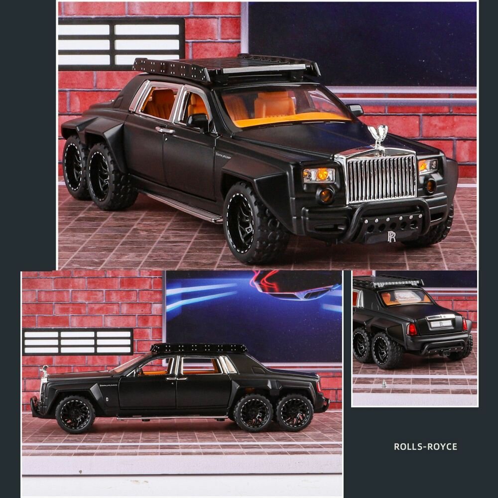 Машинка металлическая Rolls-Royce Phantom (1:32)инерционная с открывающимися дверьми, капотом и багажникомсо световыми и звуковыми эффектами.