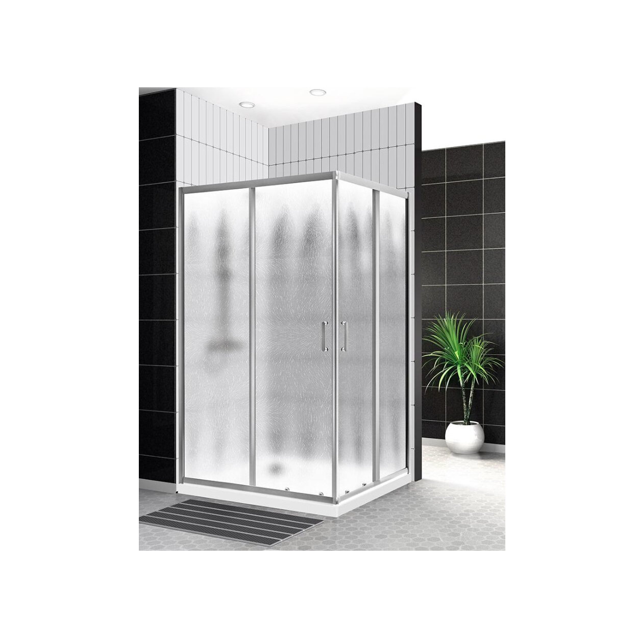 Душевой уголок BelBagno (Бельбагно) UNO-195-AH-2-120/90-CH-CR хром, стекло шиншилла 5 мм (1200х1950х900)