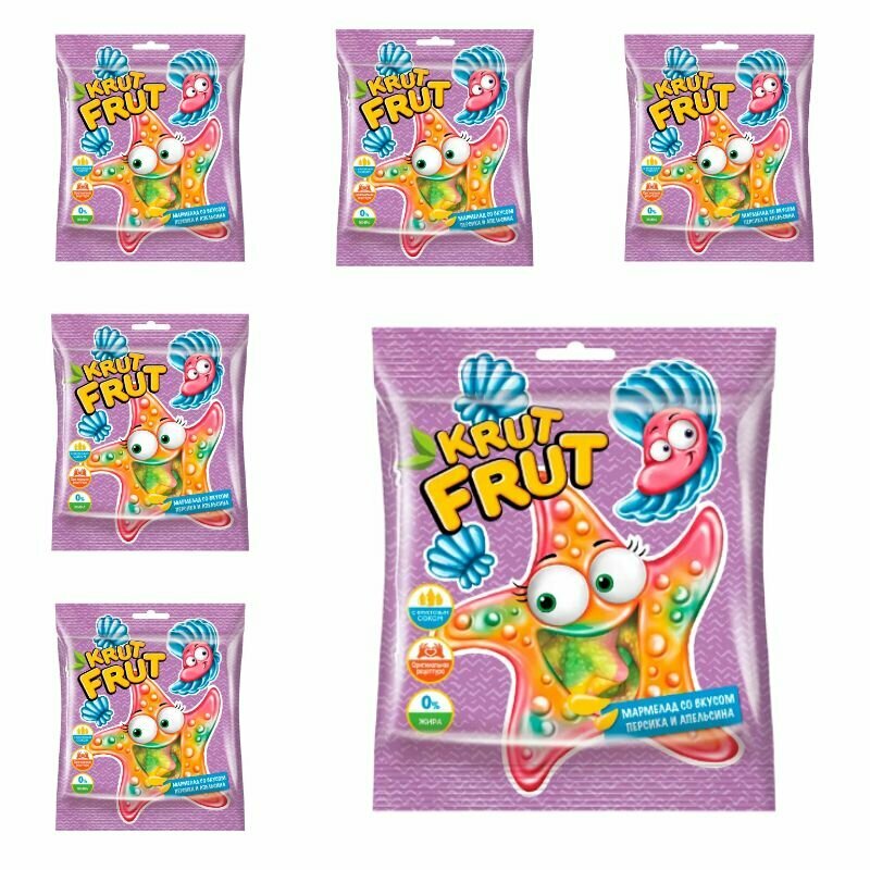 KrutFrut Жевательный мармелад, Звездочки, 100 гр, 6 уп.