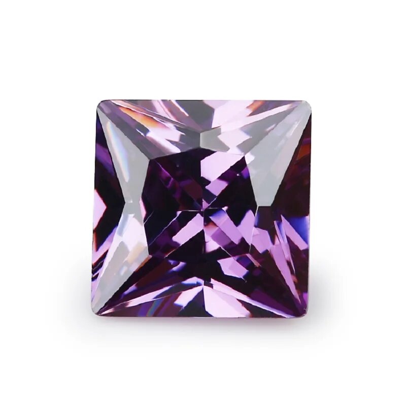 Кубический цирконий JIANGYUANGEMS квадратная огранка Фиолетовый, 9x9mm (20pcs), Amethyst