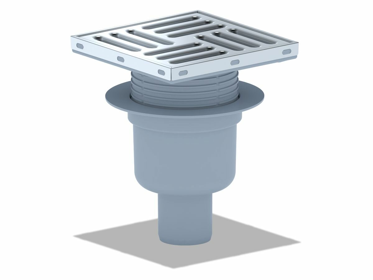 Трап АниПласт TQ5712 150*150 решетка из нержавеющей стали, сухой затвор