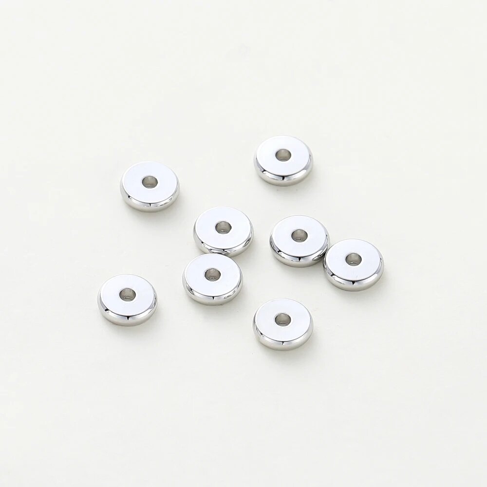 Золотые позолоченные латунные бусины St.kunkka 4-12 мм Белый, 6mm x 20Pcs, Platinum