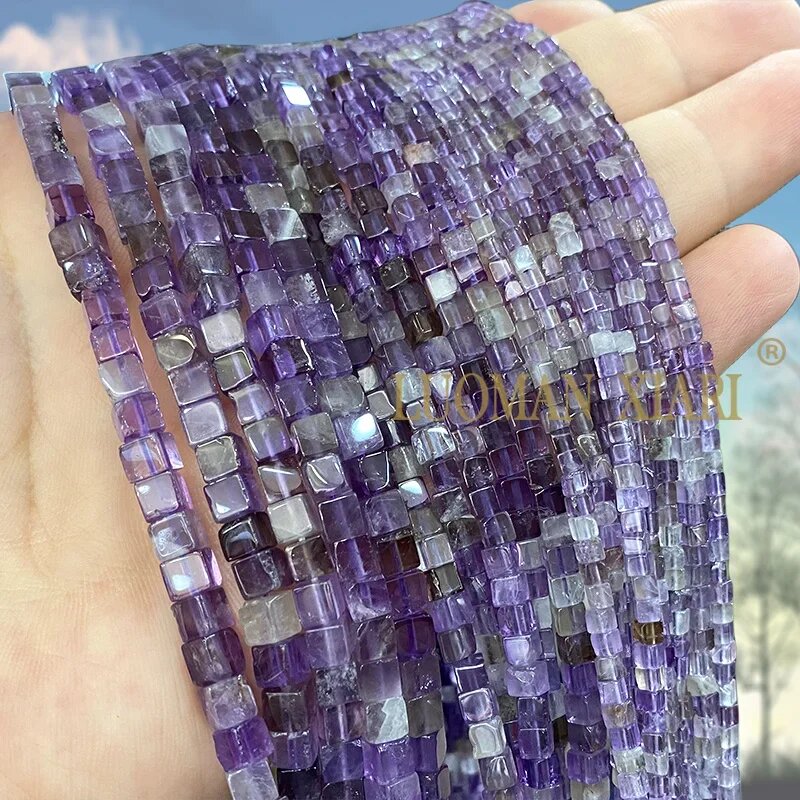 Кубические бусины аметист кварц LUOMAN XIARI 2 3 4 мм 2x2mm 155-160pcs