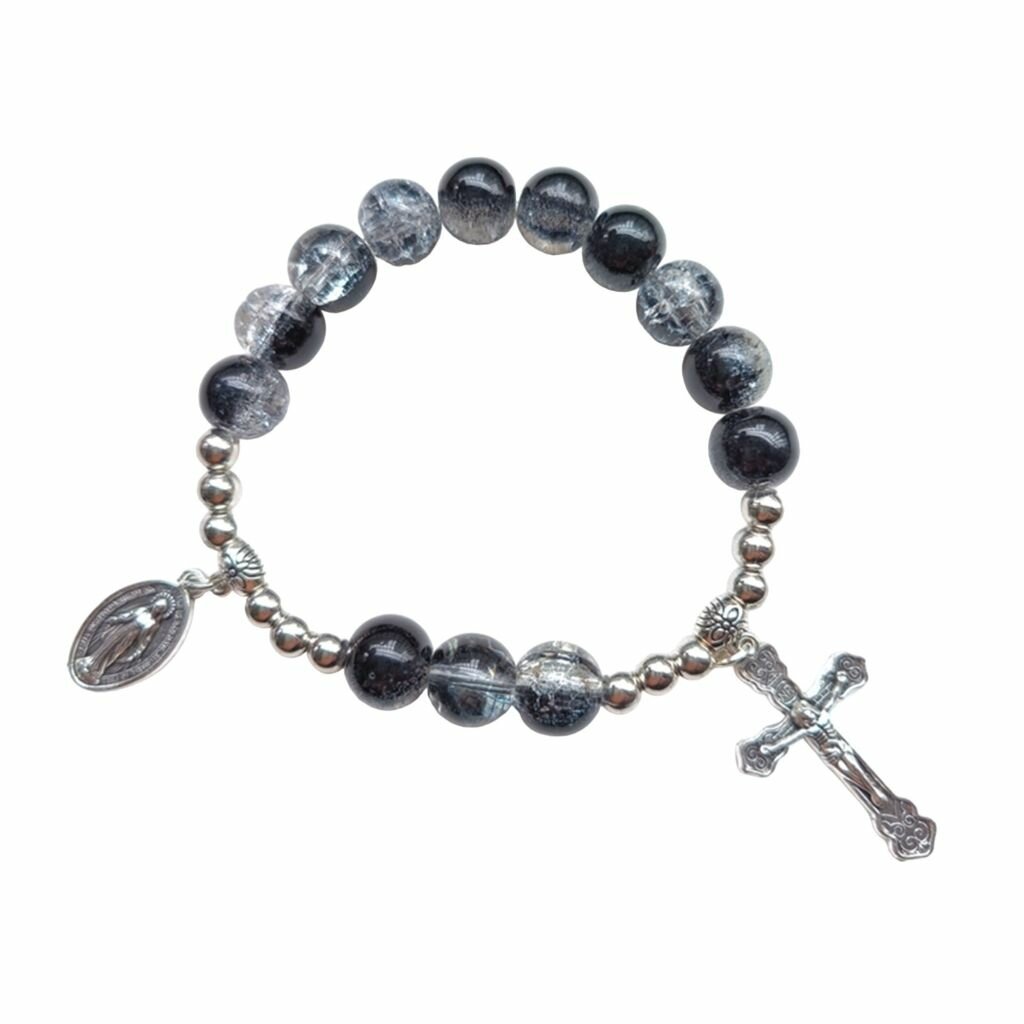 1 нитка двухцветных стеклянных бусин-крестиков -9 видов