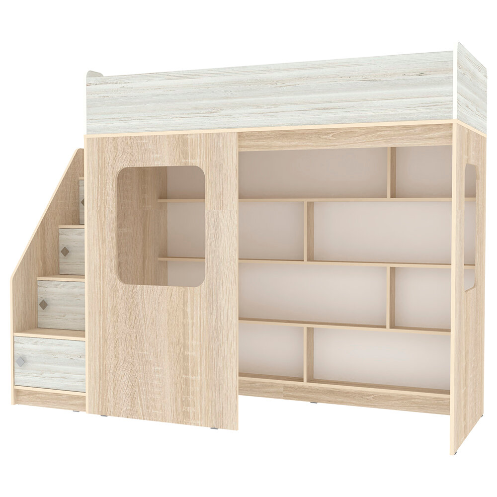 Кровать чердак Л-С604.3 80х190 Дуб Сонома Винтерберг