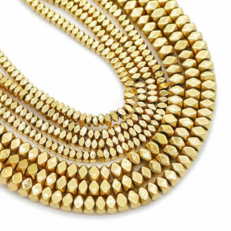 Золотые позолоченные гематитовые бусины JHNBY 2x1mm 300pcs