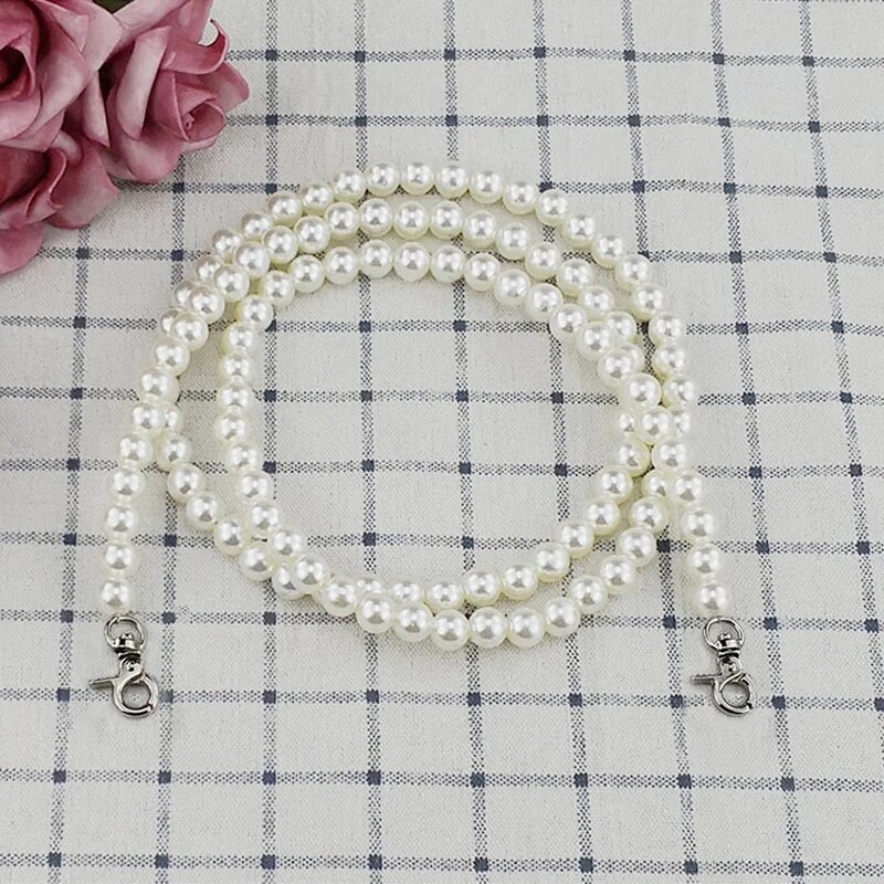 DIY 30 см-160 см сумка из искусственного жемчуга сменный плечевой кошелек через плечо на ремешке-цепочке ручка 12 мм жемчужная Цепочка Из Бисера 100cm, Silver