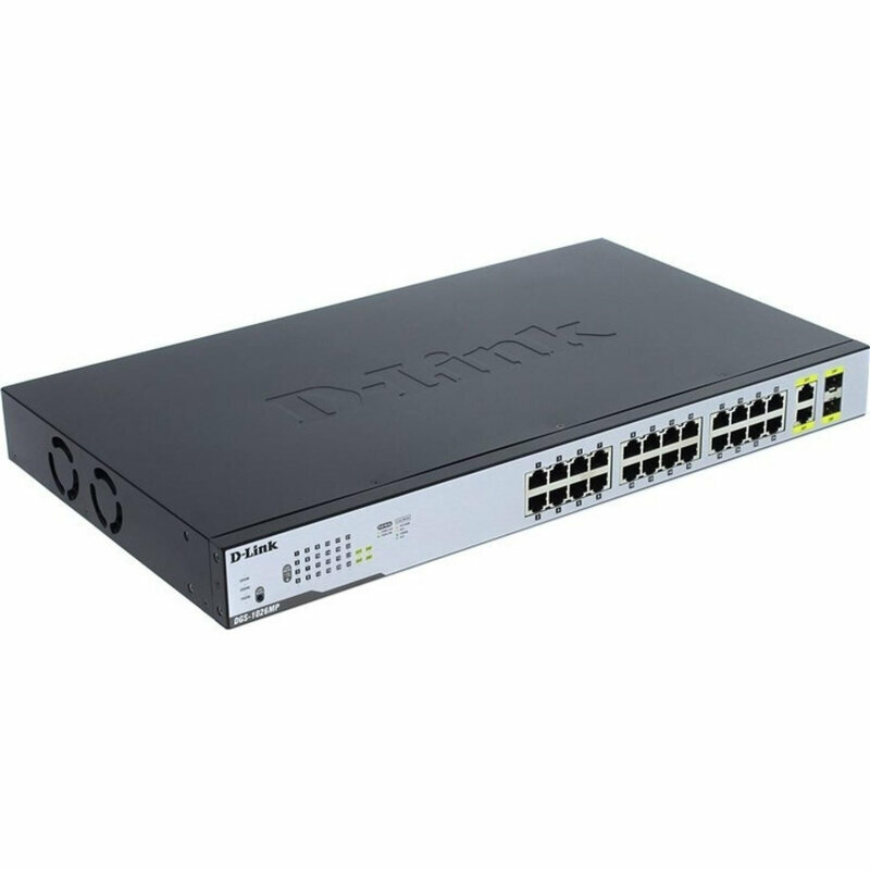 Коммутатор D-Link DGS-1026MP/B2A 24x10/100/1000Base-T PoE, 2 комбо-порта, 2080982
