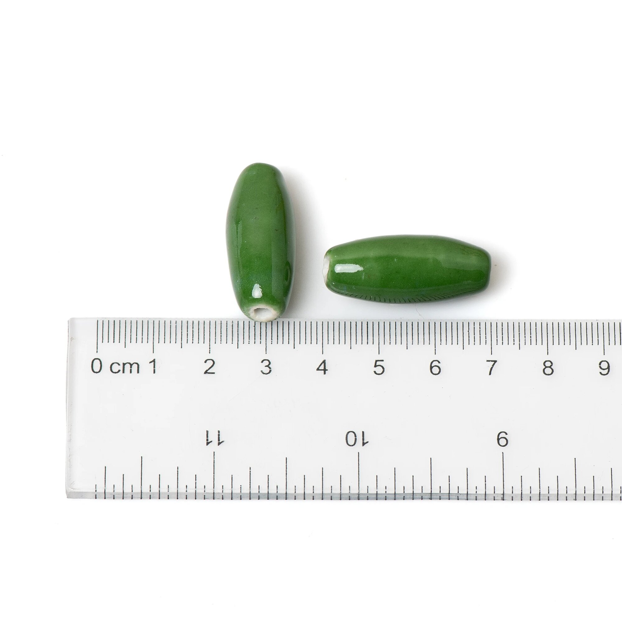 Зеленые овальные керамические бусины для изготовления ювелирных изделий, поделки своими руками, ожерелье ручной работы, браслет, аксессуары, 2 шт.