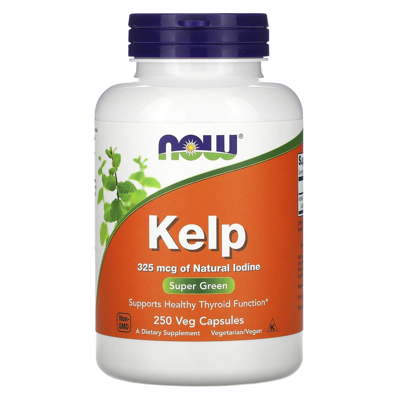 NOW Foods, Kelp, Келп Йод из органических бурых водорослей в капсулах, 325 мкг, 250 шт.