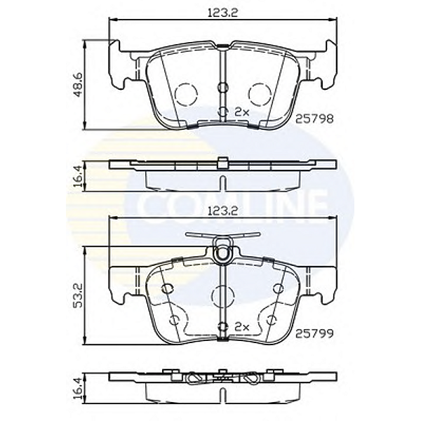 COMLINE CBP02243 (5341206 / DG9C2M007JA / DG9Z2200A) колодки зад frd Mondeo (Мондео) 14- (без датчика износа)