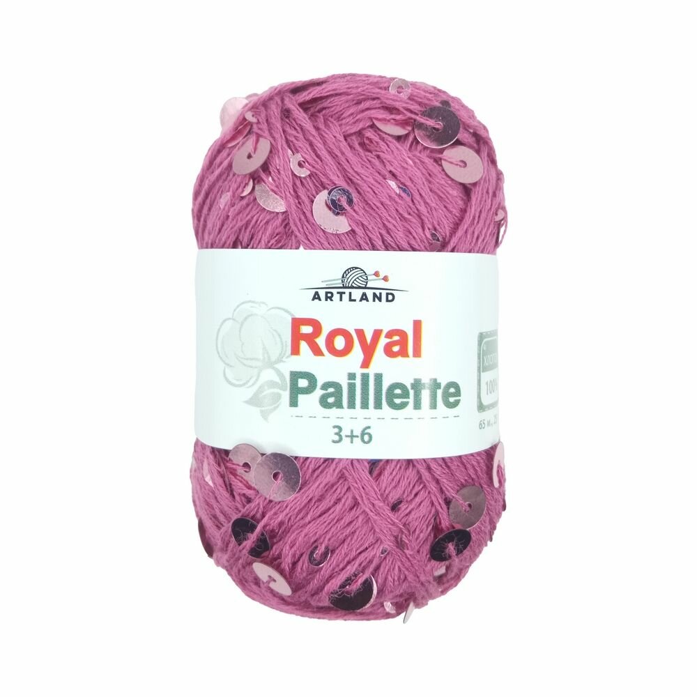 Пряжа для вязания Artland Royal Paillette 056 брусника 1 моток 25 гр/65 м 100% хлопок