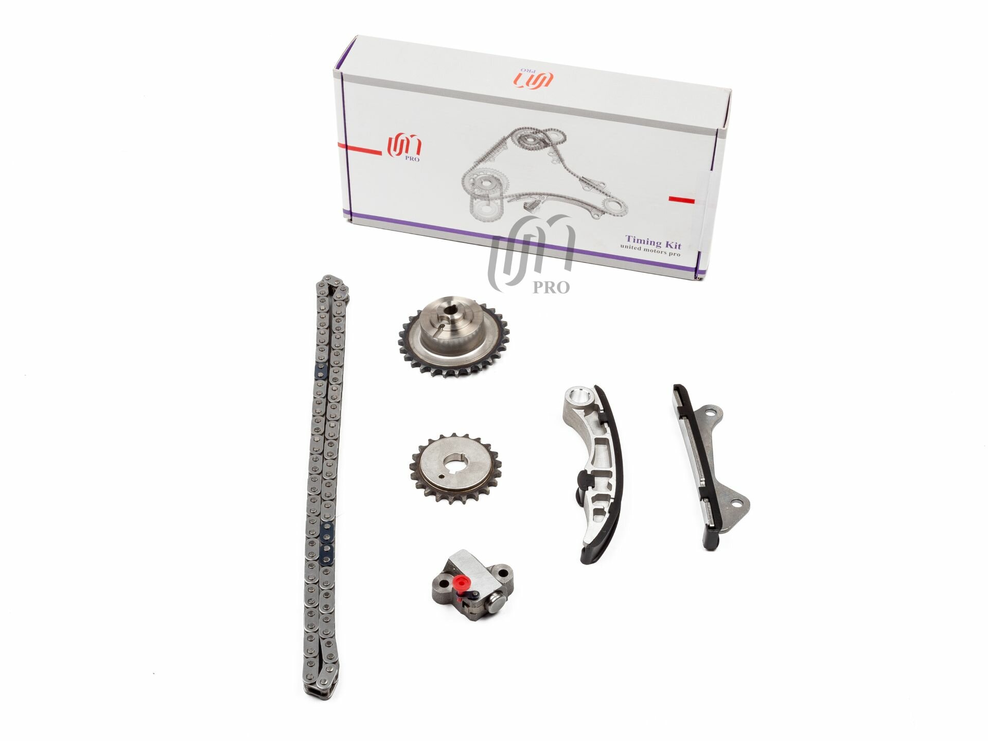 Комплект цепи ГРМ Nissan ZD30DDTi /ZD30DD (цепь Z 82+натяжитель+башмак+ успокоитель+2 звездочки Z 26) (13028-2W200) UMpro