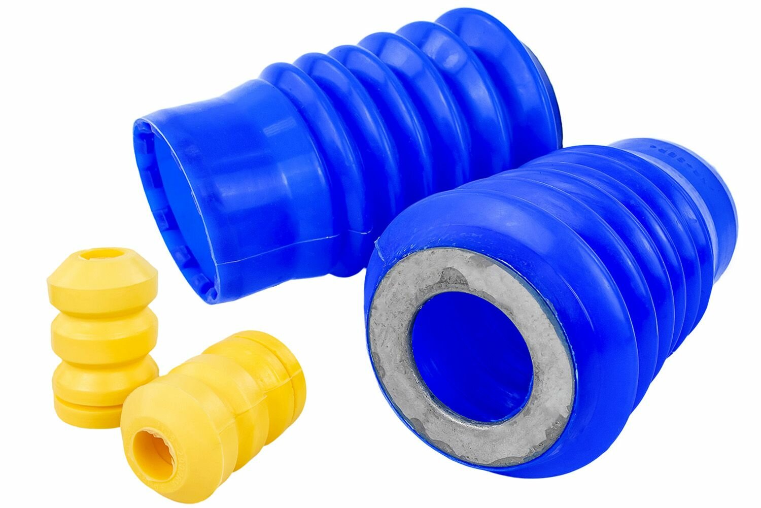 Синие силиконовые пыльники амортизаторов передних стоек с отбойниками для ВАЗ 2108-2115, Лада Гранта, Калина, Приора