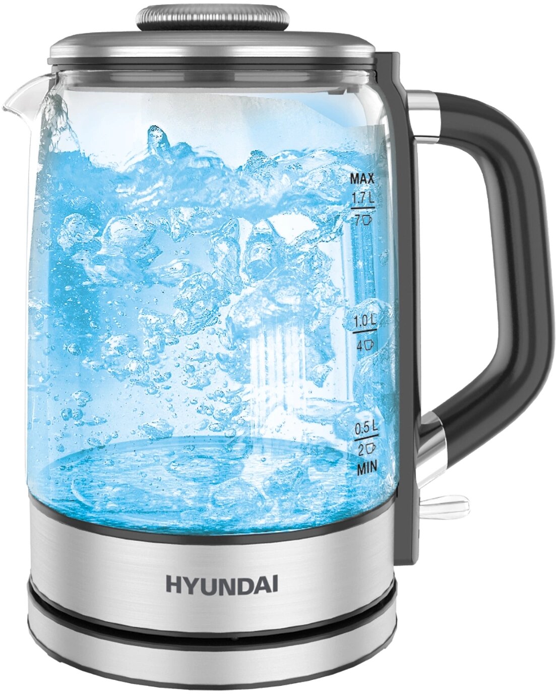 HYK-G5501 / Чайник электрический Hyundai HYK-G5501, 2200Вт, серебристый и черный