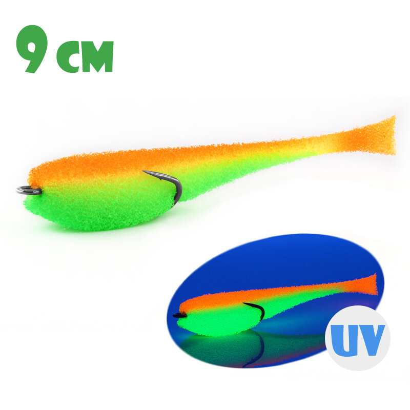 Поролоновая Рыбка Мормыш с Открытым Двойником 9cm #15 (3 шт.)