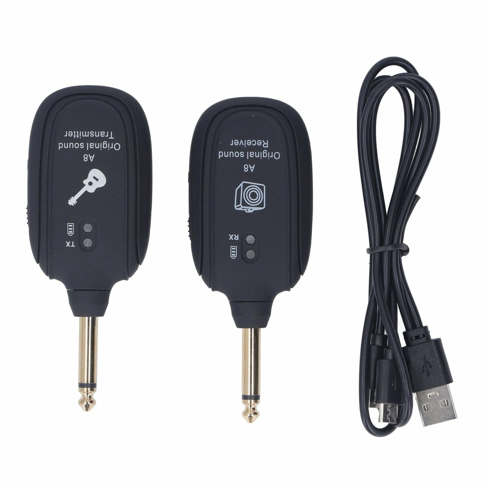 Беспроводная гитарная система 6,35 мм, перезаряжаемый передатчик и приемник электрогитары для баса, скрипки и других инструментов