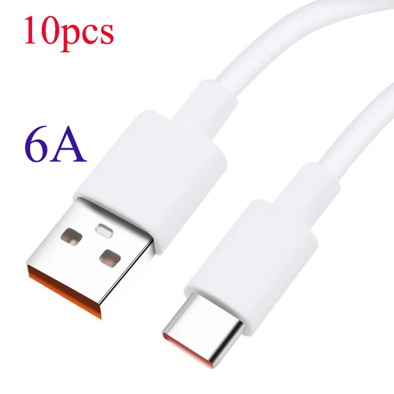 7A 100 Вт USB Type C сверхбыстрый кабель для Huawei Mate 40 30 Xiaomi Honor быстрая 0.25m, 6A-10PCS