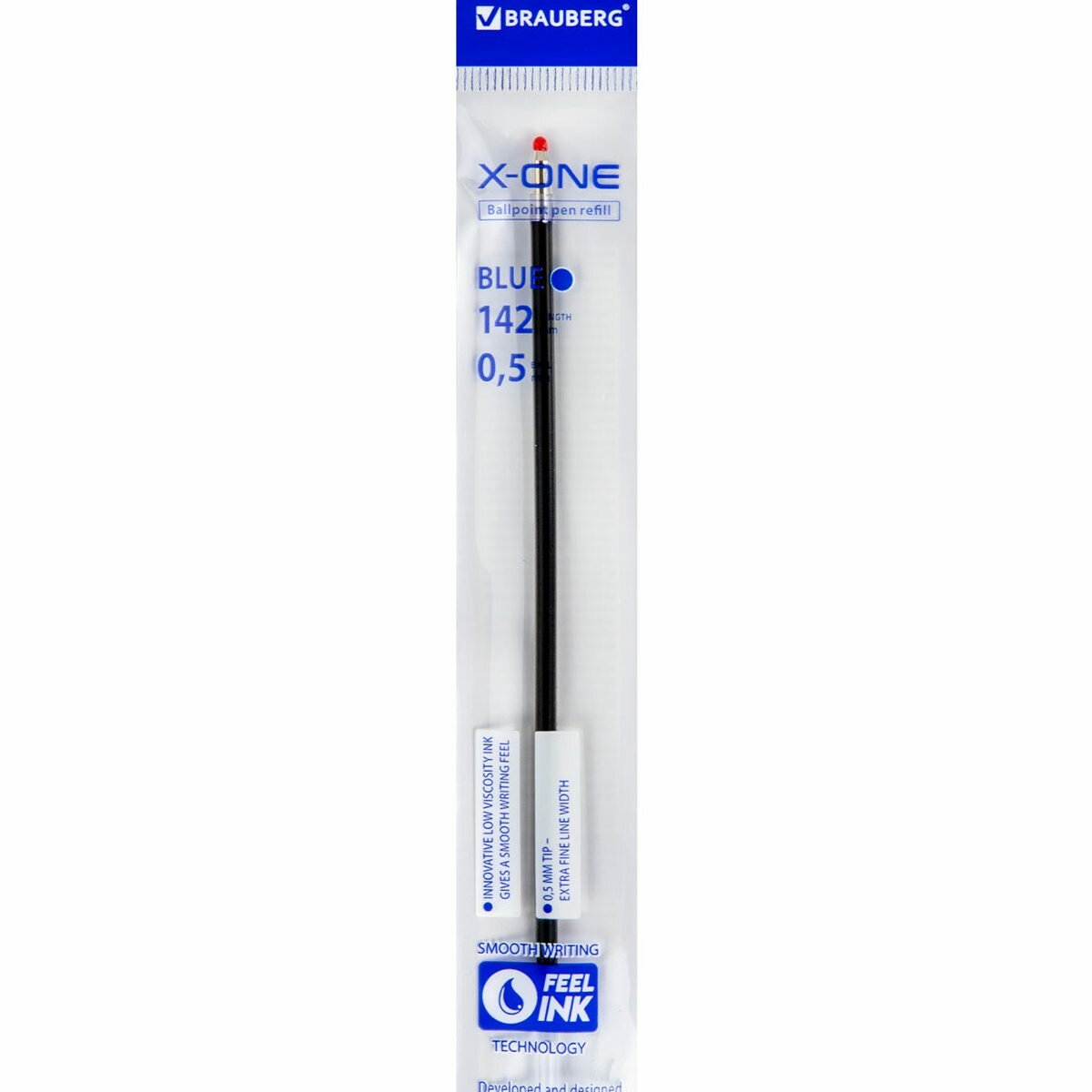 Стержень шариковый Brauberg X-One, 142мм (синий, 0.35мм) (143991), 30шт.