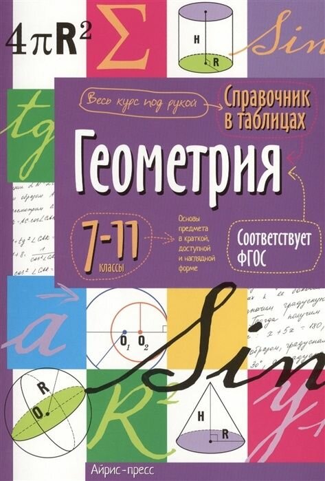 Справочник Айрис-пресс ФГОС в таблицах. Геометрия 7-11 классы, 2021, c. 24 (686099)