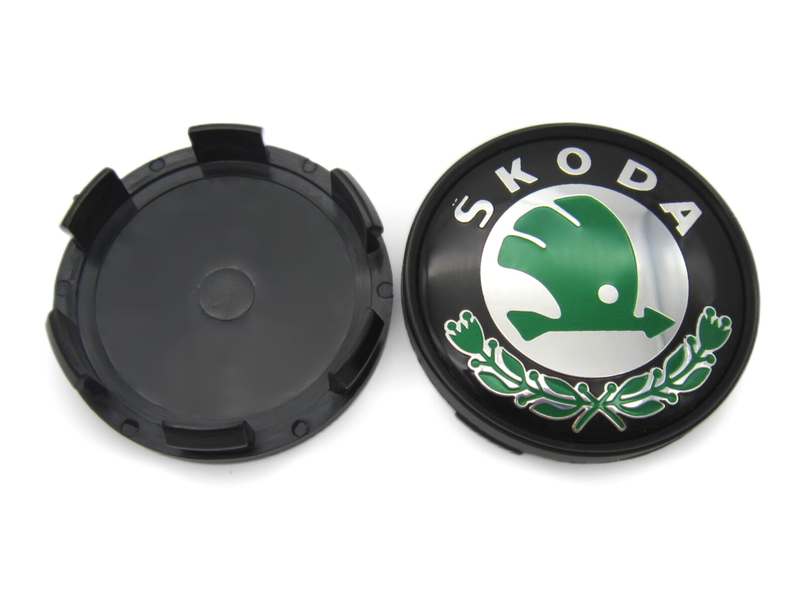 Колпачок, заглушка на литый диск Шкода 59/56/10 мм, зеленая 1 шт.