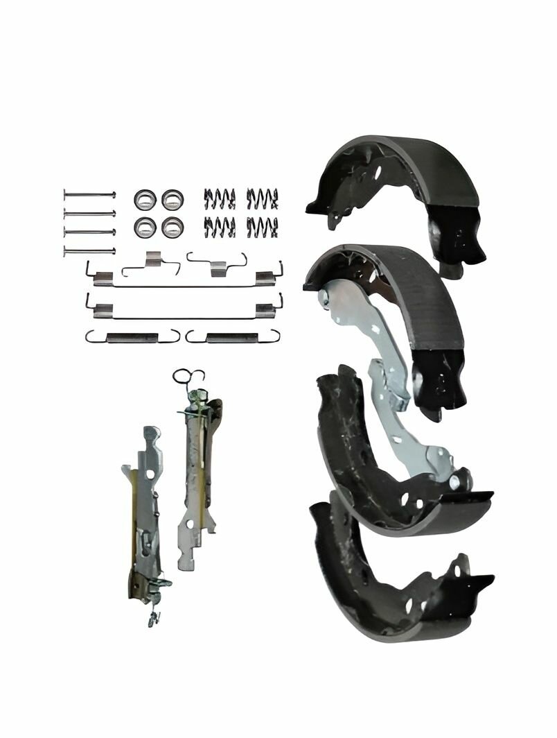 Комплект задних тормозных колодок с распорками и установочным комплектом на RENAULT Logan 1/2 08-/ Sandero /Sandero Stepway/ LADA Xray