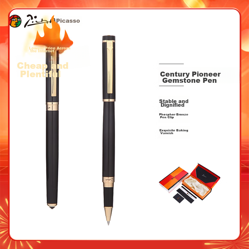 Pimio Signature Pen, Business Office Gift Ballpoint Pen, Adult Signature Pen, Birthday Graduation Gift, for Men And Women Students, Handwriting Practice, 0.5mm, 908 Glossy Black