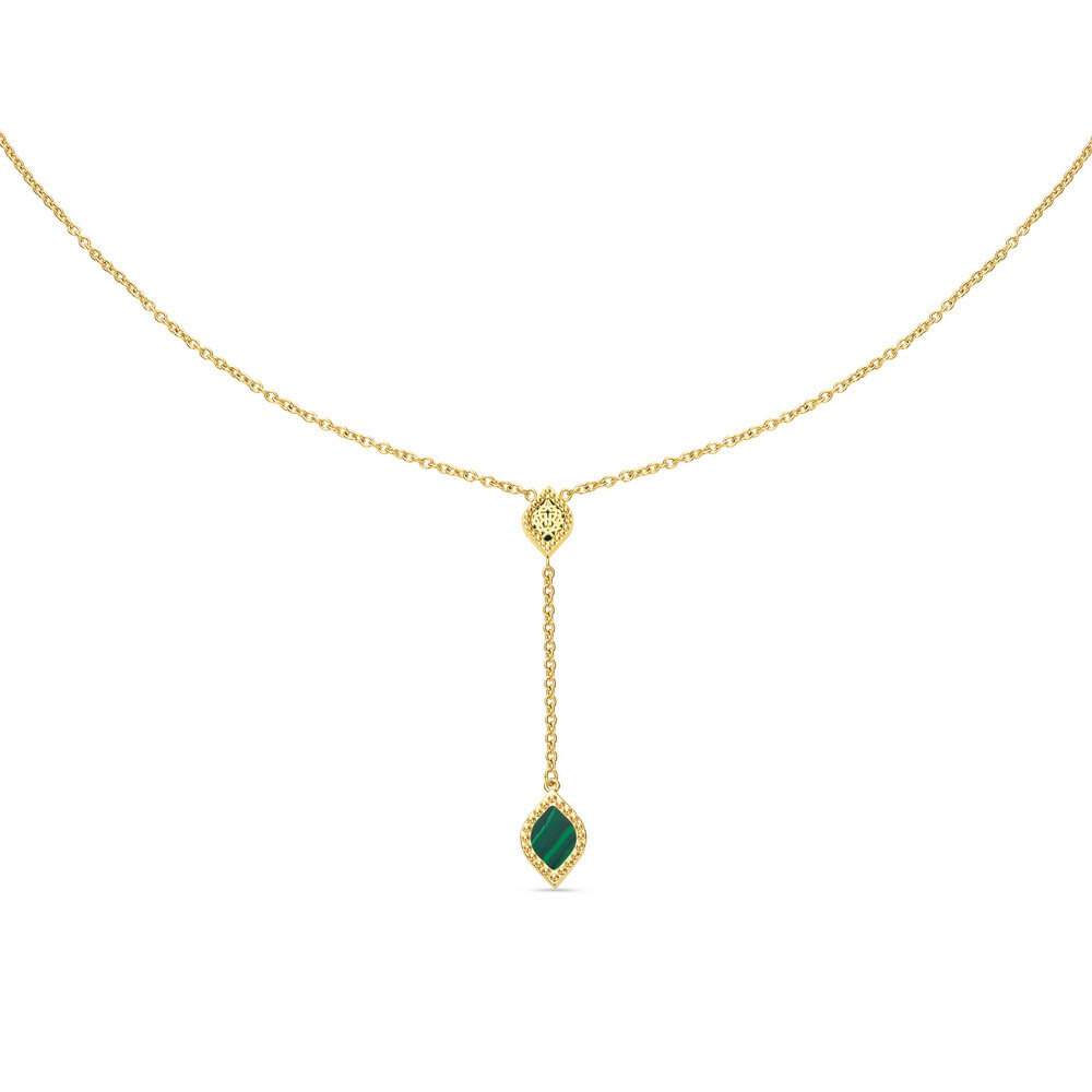 Колье, малахит синтетический