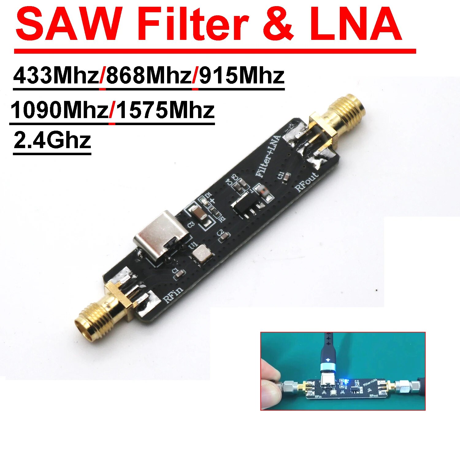 Активный фильтр SAW и усилитель LNA Dykbcells 1575Mhz