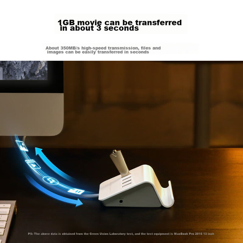 Lulian USB 3.0 Hub, 4-Port Expansion Dock, HUB Converter, Multi-Port Adapter for Laptops And Desktop Computers, Extension Cable with Power Supply Port